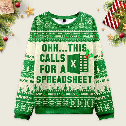 Ugly Christmas Sweater Spreadsheet Excel Spreadsheet Sweatshirt