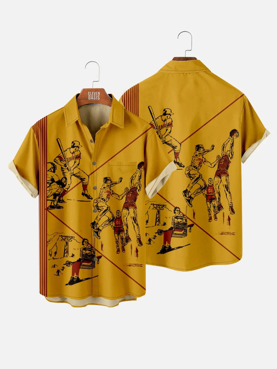 Men's Pee Chee Folder Back Cover Nostalgia Shirt - Eleven Oasis